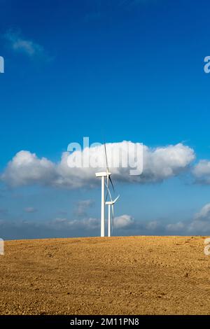 Green energy produced with windmills in the mountains of Catalonia ...