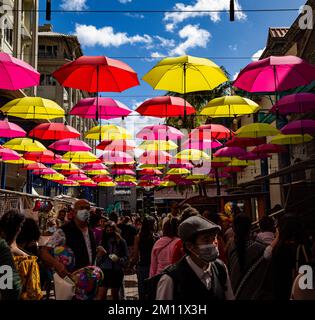 Umbrellas lining Caudan Waterfront - commercial development in Port ...