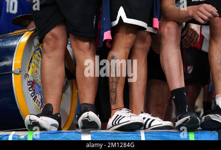 Argentina's Lionel Messi features as a tattoo on a fans calf ahead of ...