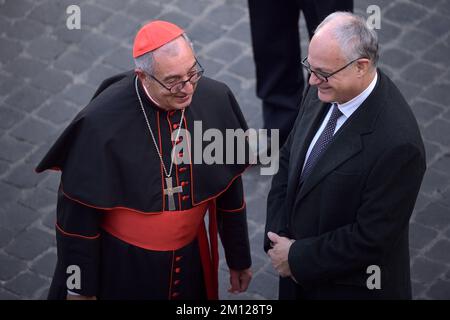 Cardinal Angelo De Donatis and Major of Rome Roberto Gualtieri .Pope ...