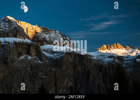 Sella massif in the evening light Stock Photo - Alamy