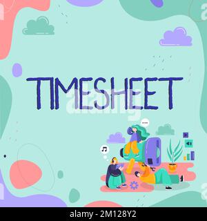 Inspiration showing sign Timesheet. Word Written on graphical ...