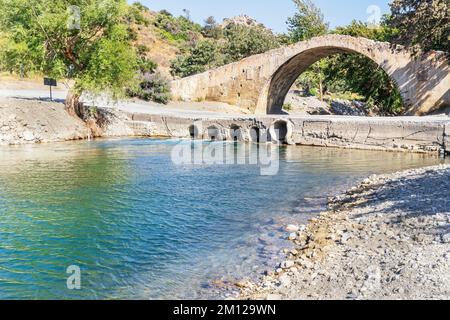 Ancient arch bridge over Megalopotamos river, Preveli, Rethymno ...