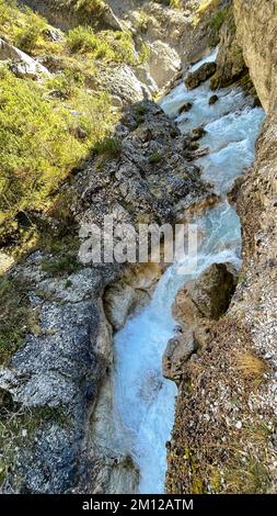 View into Gleirschklamm, nature, mountains, water, Scharnitz, Tyrol ...