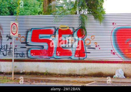 street graffiti on zinc wall Stock Photo - Alamy