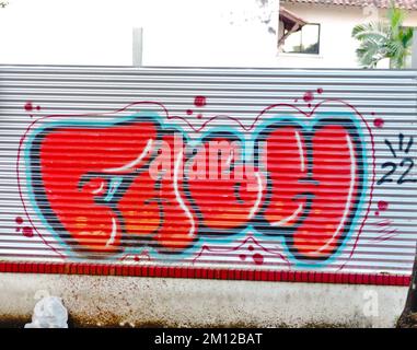 street graffiti on zinc wall Stock Photo - Alamy