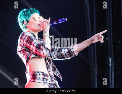 The Bonnaroo Music and Arts Festival - Halsey in concert Stock Photo ...