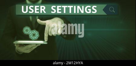 Handwriting text User Settings. Business overview Configuration of appearance Operating System ...