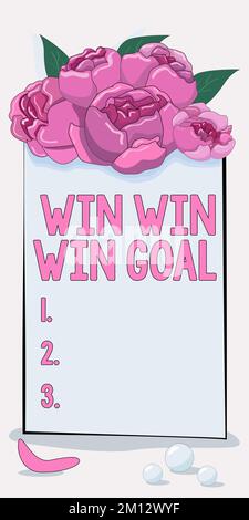 Sign displaying Win Win, Word for Strategy for both parts obtain ...