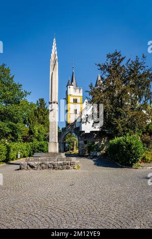 Exterior view of the castle church Ingelheim, Rheinhessen, late gothic ...