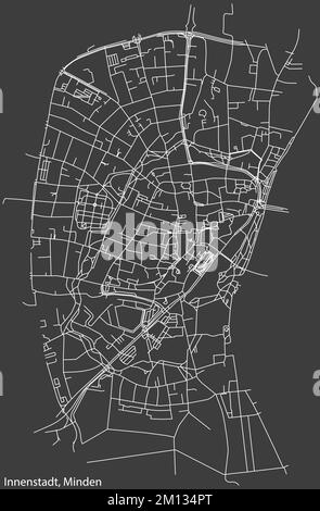 Street roads map of the INNENSTADT QUARTER, MINDEN Stock Vector Image ...