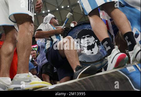Qatar fans cheer prior to a World Cup Group B soccer match, against ...