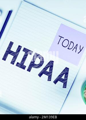 Handwriting text Hipaa. Conceptual photo Acronym stands for Health ...