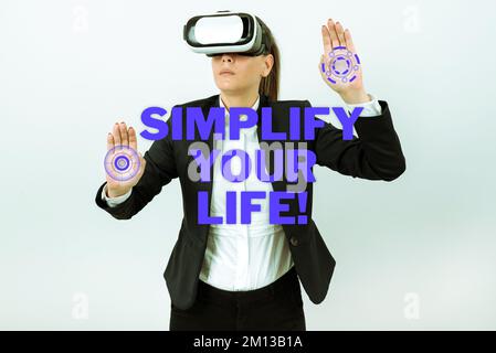 Hand writing sign Simplify Your Life. Word Written on Actions to ...