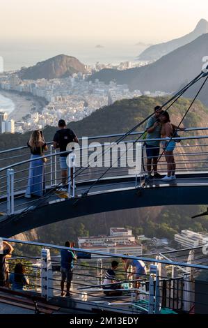 Famous tourist spot at sugarloaf mountain in Rio de janeiro Brazil ...