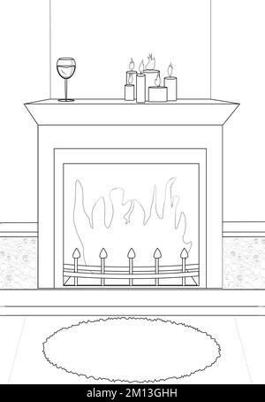 Coloring pages for coloring book, cute animal, black and white Stock ...