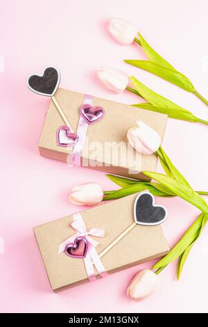 Zero waste gift concept. Handcrafted eco style, natural New Year ...