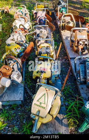 Historic chainsaws & logging & mining tools; Discovery Yukon Lodge & RV ...