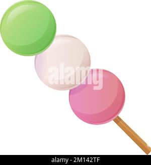 Japanese three Dango on a skewer seamless pattern. Asian food ...