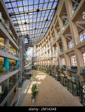 Interior lobby atrium inside the modern Salt Lake City Public Library ...