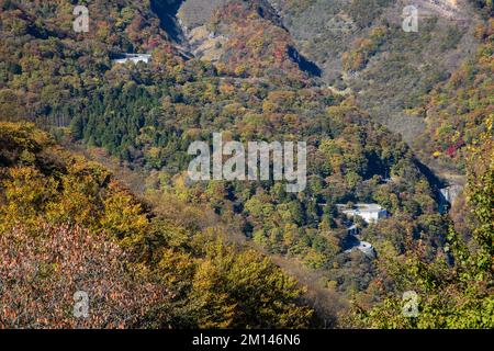 View of Irohazaka Winding Road in Nikko Japan at fall Stock Photo - Alamy