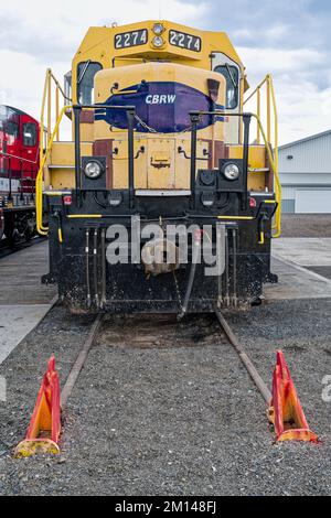 The cab of locomotive 2274 parked at the Columbia Basin Railroad Yard ...