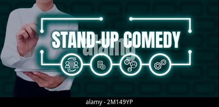 Conceptual caption Stand Up Comedy. Business showcase Comedian ...