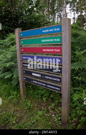 Signs in Sherwood Forest, UK Stock Photo - Alamy
