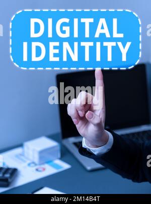 Hand writing sign Biometric Authentication. Concept meaning identity verification involves ...