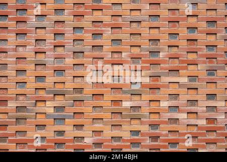 Background made of a wall of red clinker bricks Stock Photo - Alamy