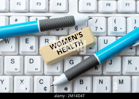 Writing displaying text Women S Health. Conceptual photo Women s is ...