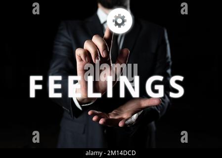 Text caption presenting Feelings, Word Written on causing happy ...