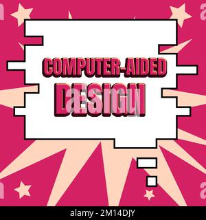 Hand writing sign Computer Aided Design. Concept meaning CAD industrial ...