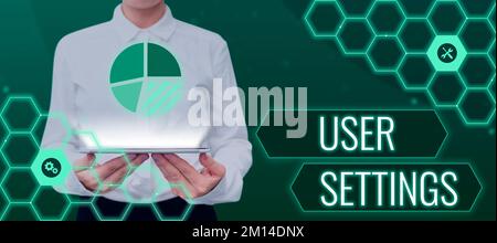 Conceptual caption User Settings, Internet Concept Configuration of appearance Operating System ...