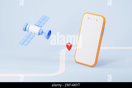 Satellites and mobile phone, Satellite positioning and signal ...