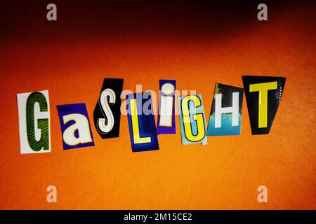 "Gaslight" concept using cut-out paper letters in the ransom note ...