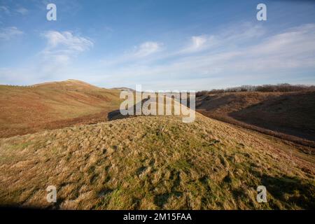 Meltwater channels at Carlops in the Pentland Hills, Scotland Stock ...