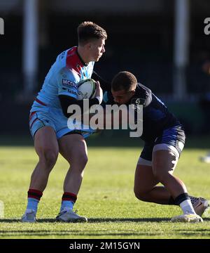 Bath Rugby's Matt Gallagher is tackled by Northampton Saints' Courtney ...