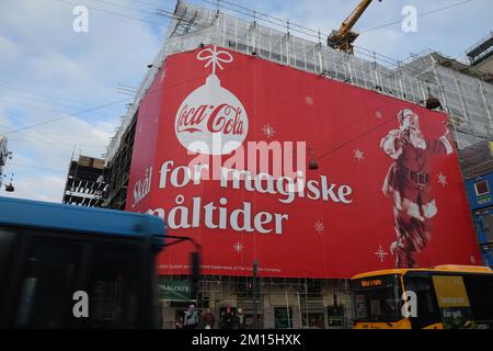 Copenhagen /Denmmark/10 December 2022/Billboard with saint nicholas ...