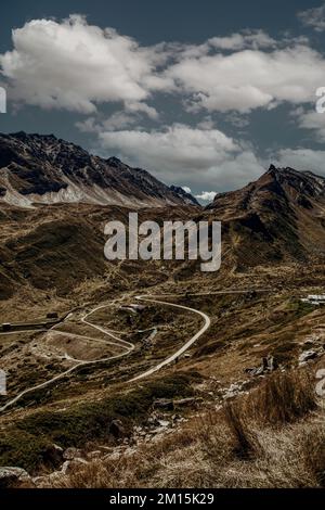 An aerial landscape of the beautiful rocky Nufenen mountain pass Stock ...