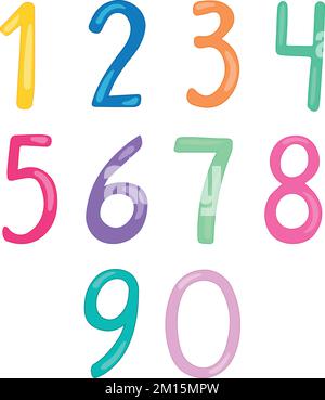 cartoon illustration of numbers from zero to nine with animals Stock ...