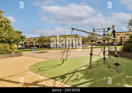 volleyball on green ground in motion with path Stock Photo - Alamy