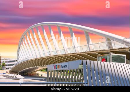 Alameda or Calatrava Bridge In Valencia, Spain Stock Photo - Alamy