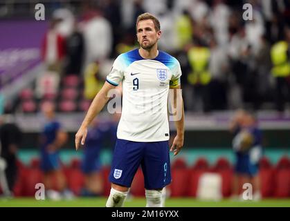 England's Harry Kane stands dejected following the FIFA World Cup ...