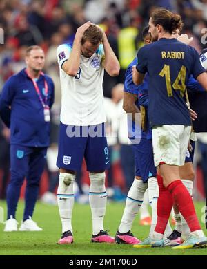 England's Harry Kane stands dejected following the FIFA World Cup ...