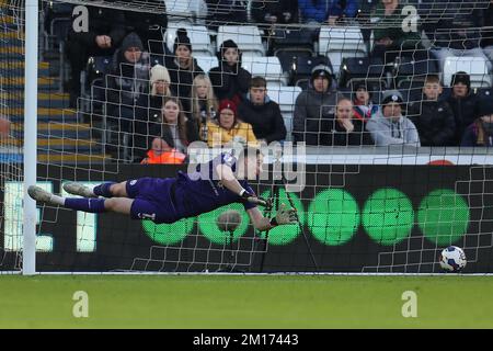 Swansea, Wales. 1 December 2023. Goalkeeper Archie Matthews of Swansea ...