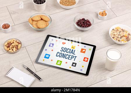 Healthy Tablet Pc compostion, social networking concept Stock Photo - Alamy