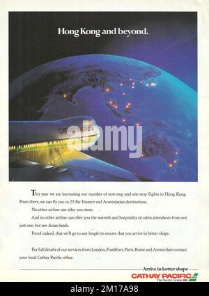 Cathay pacific airlines vintage magazine advertisement Stock Photo - Alamy