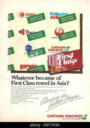 Cathay pacific airlines vintage magazine advertisement Stock Photo - Alamy