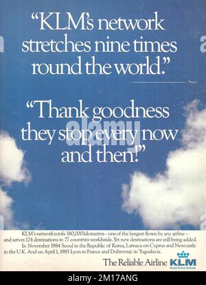 KLM vintage magazine advertisement Stock Photo - Alamy